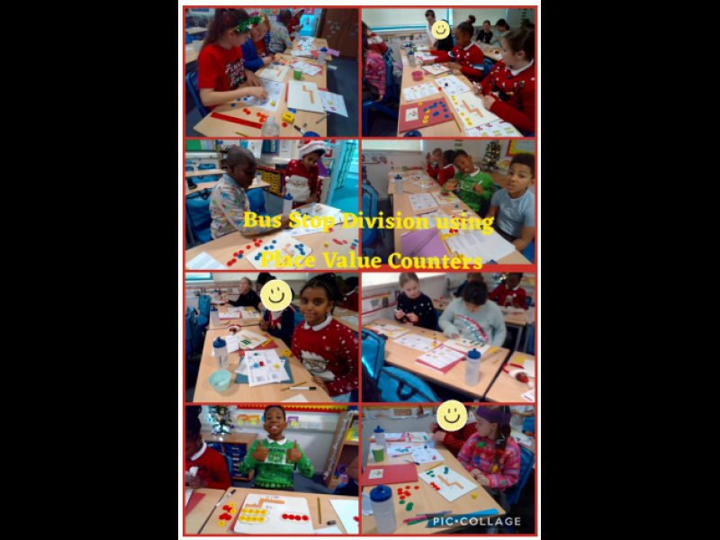 Ravensbury Community School: Bus Stop Division (with place value counters)