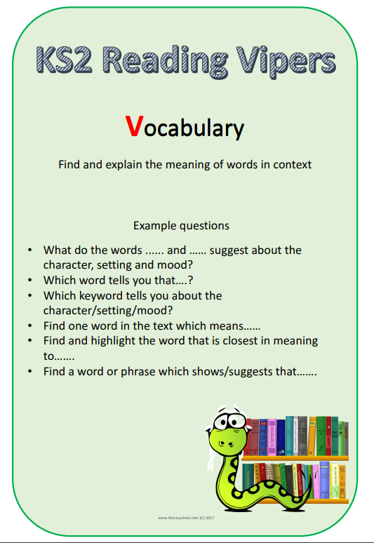 St Oswald's Catholic Primary School: Reading VIPERS - Question Stems