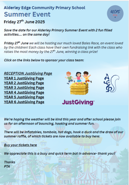 Alderley Edge Community Primary School: PTA Upcoming Events