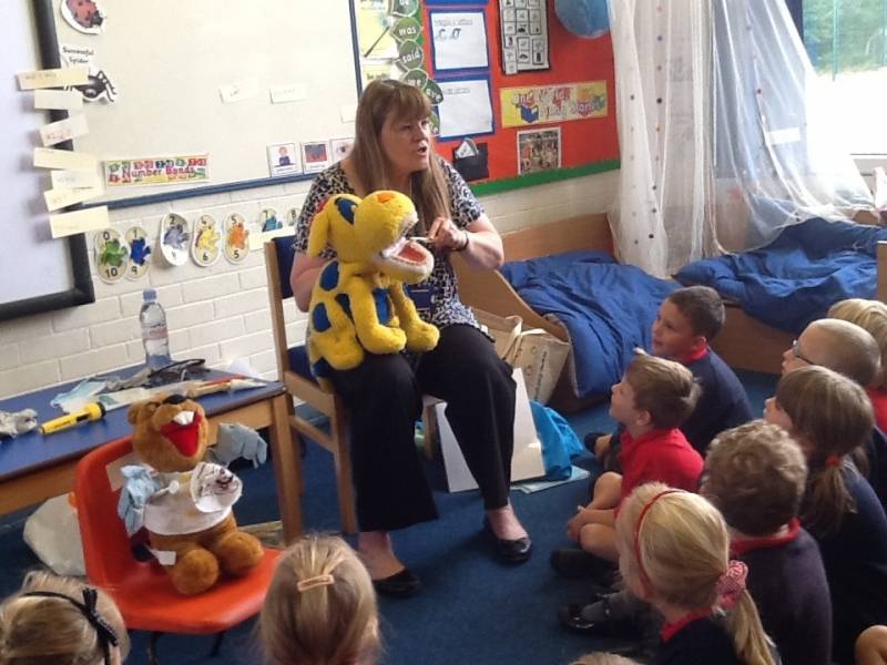 Longton Primary School: A visit from Patch, Mr Beaver and Mrs Williams