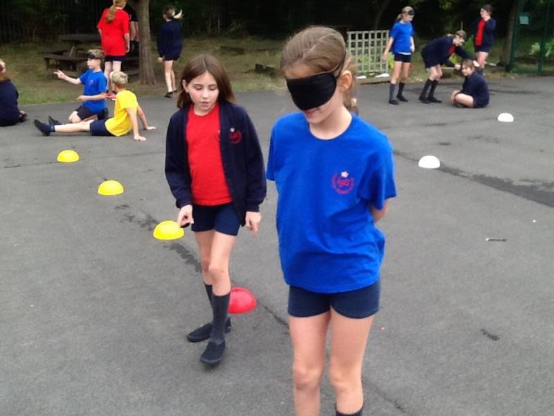 Longton Primary School: PE - Blindfolded Obstacle Course (PHOTOS)